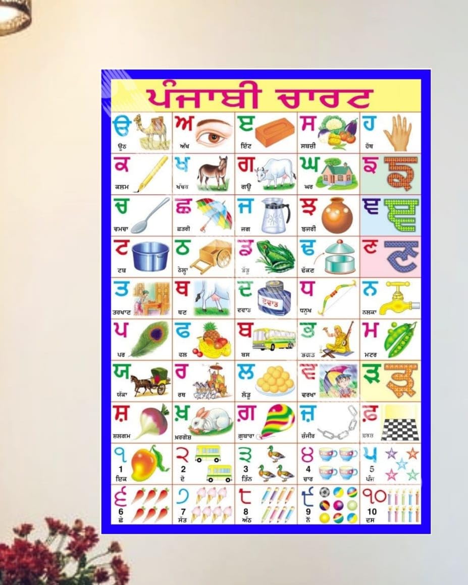Punjabi Language Sticker Posters Pack of 3 (12 * 18 & 8 * 10 INCH ...