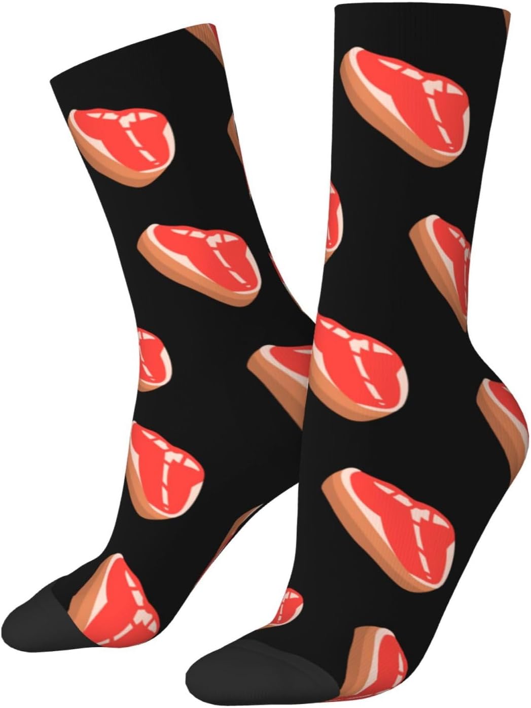 Meat Steak Food Carnivore Grill Socks Funny Novelty Crew Socks Gift For ...