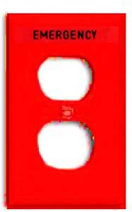 Red Emergency Receptacle Plate - Outlet Plates - Amazon.com