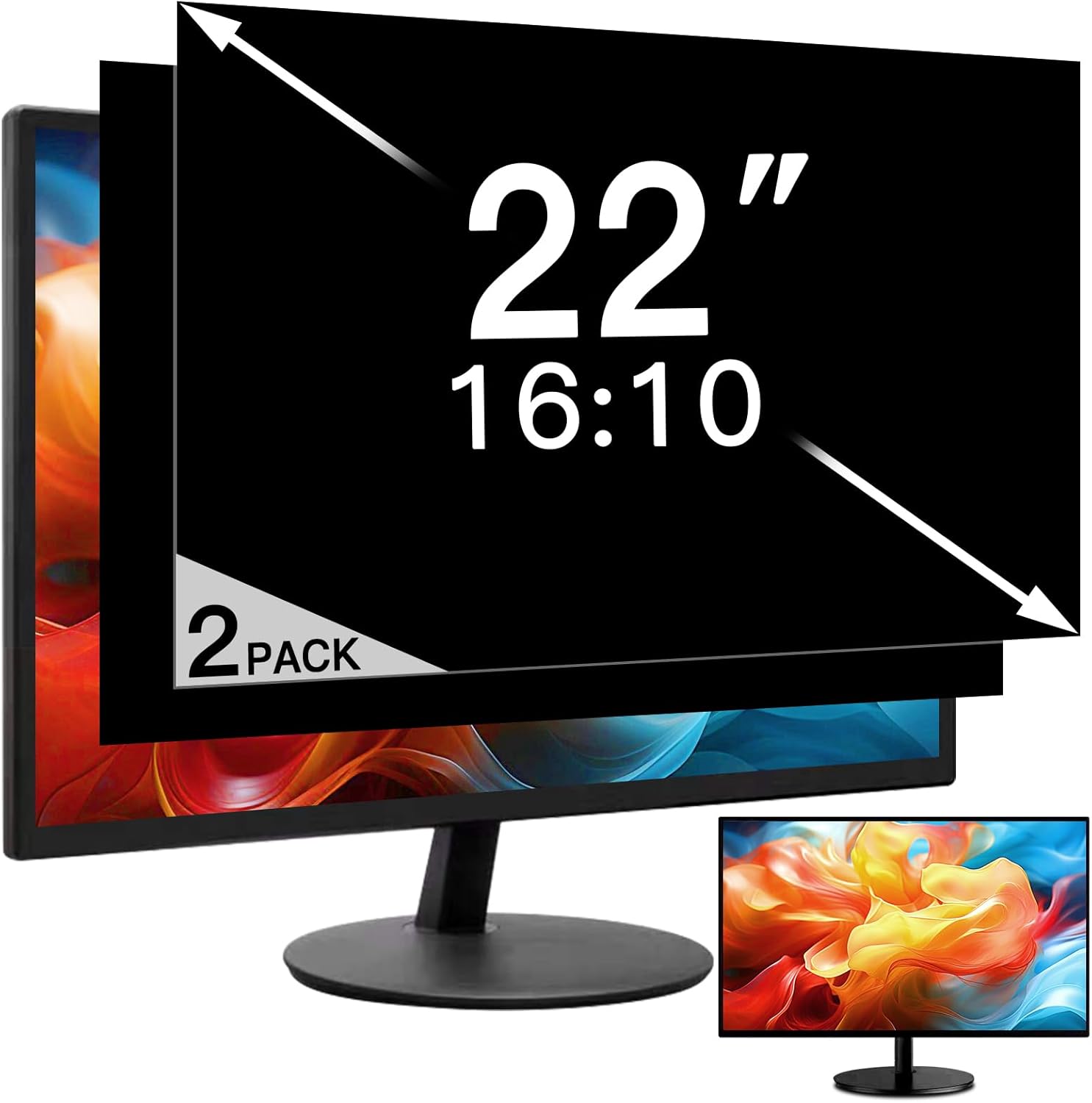 Amazon.com: 2 Pack 22 Inch Privacy Screen for Computer Monitor 16:10 ...