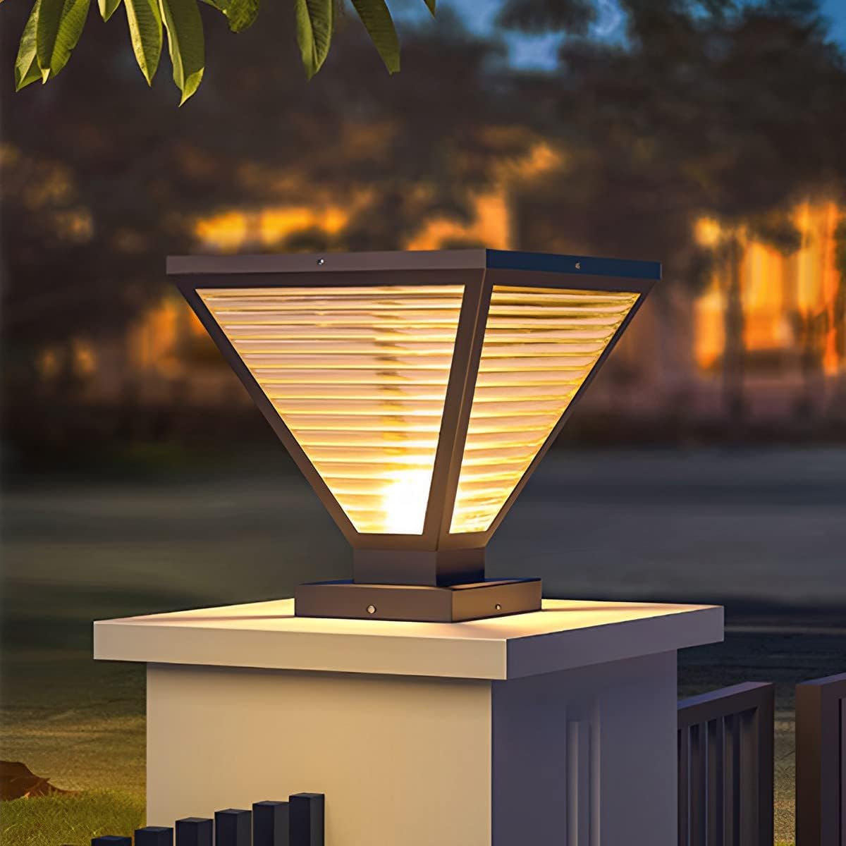 Moddeny Outdoor Solar Post Cap Light, IP65 Waterproof Stainless Steel ...