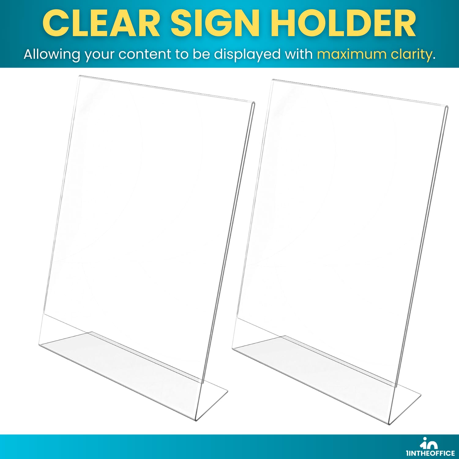 Snapklik.com : 1InTheOffice Acrylic Slanted Sign Holder 8.5 X 11 Inches ...
