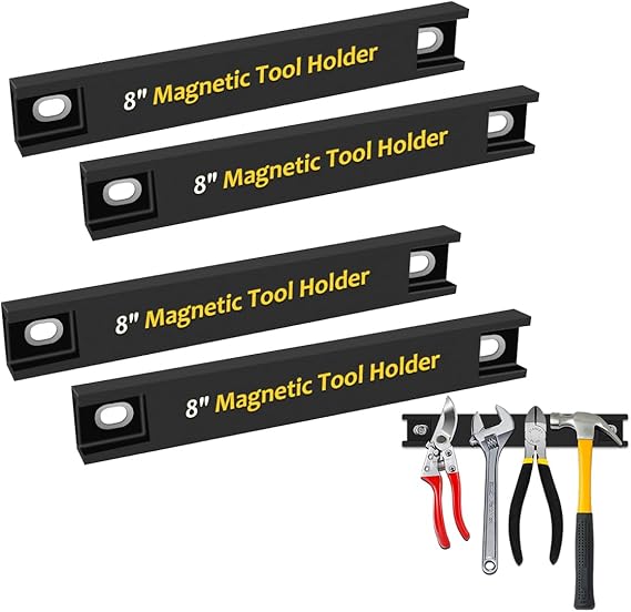Amazon.com: 8' Heavy Duty Magnetic Tool Strip, 4 Pack Rubber Protected, Storage Organizer for ...