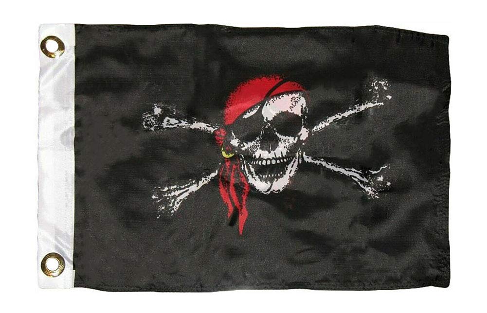 12x18 Pirate Red Hat Jolly Roger Flag Skull And Crossbones | Desertcart ...