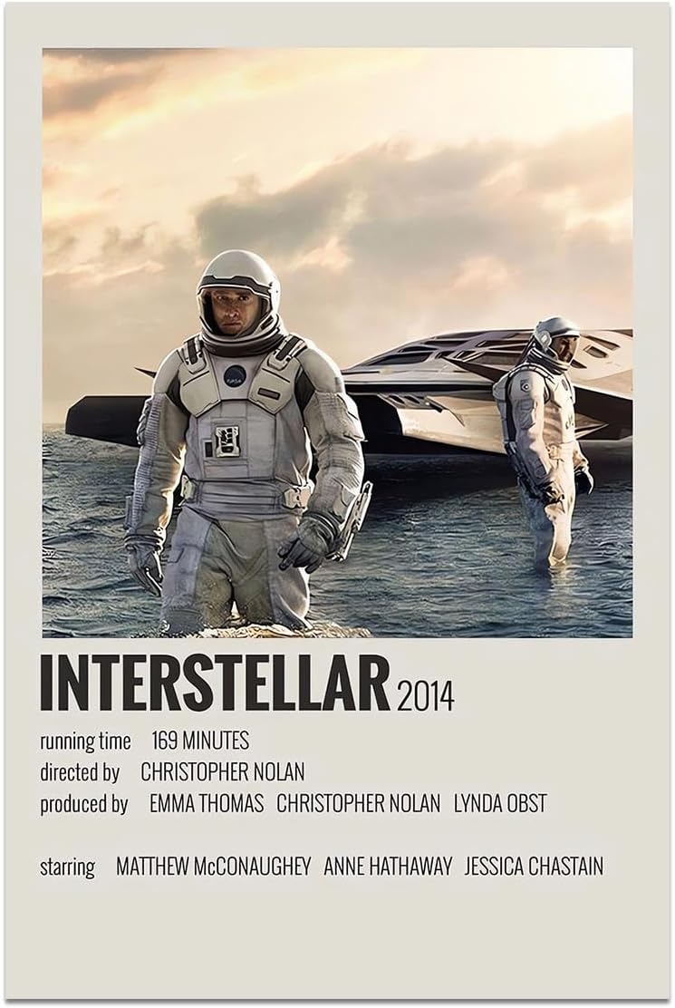 Amazon.com: Interstellar Poster Classic Movie Posters Canvas Wall Art ...