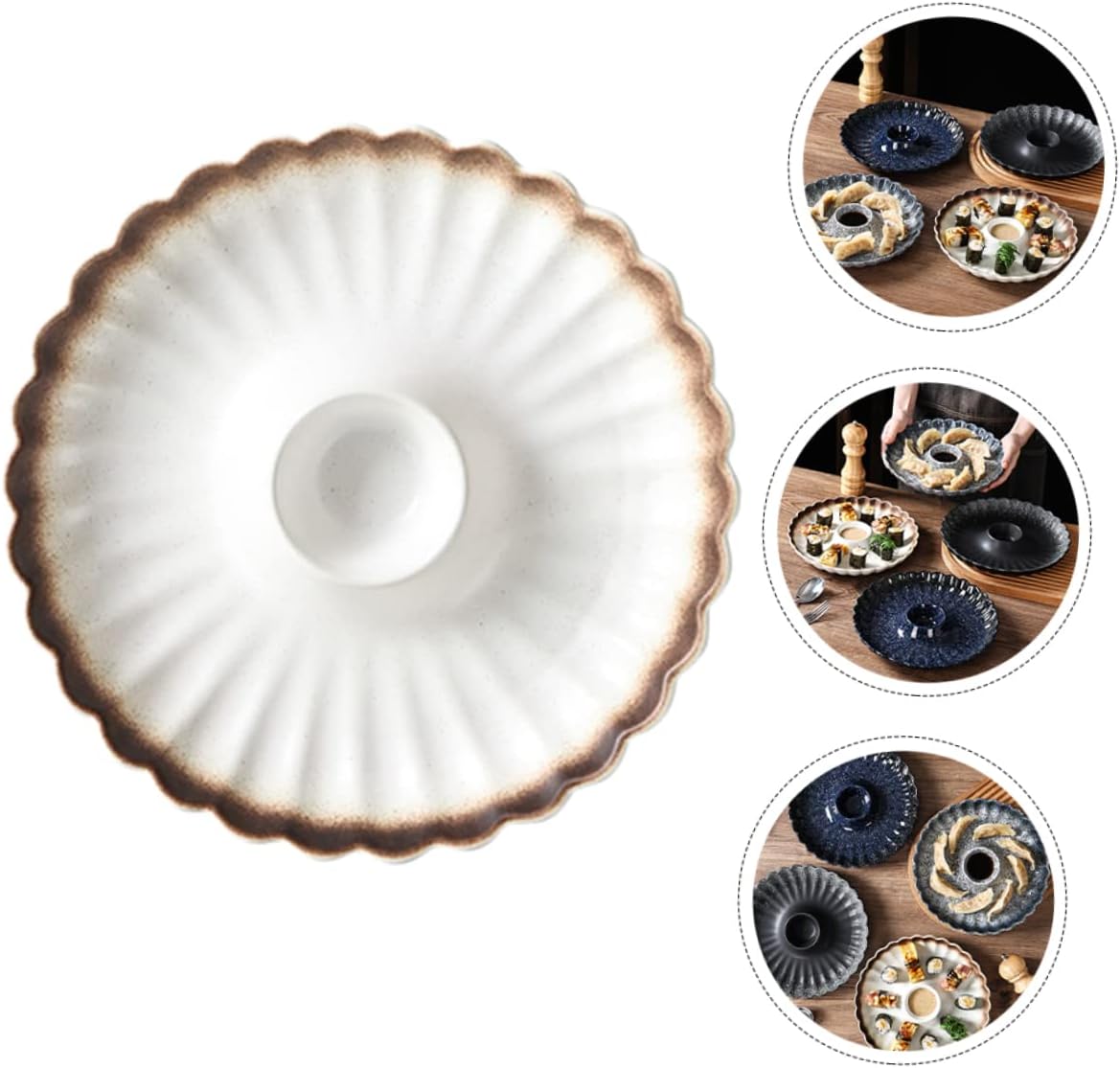 HAKIDZEL Retro Dumpling Plate porcelain serving trays restaurant ...