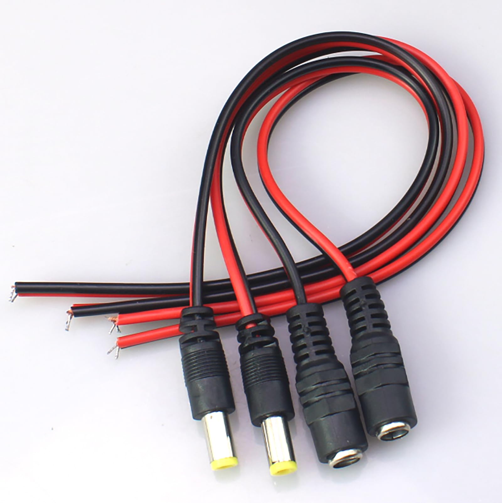 Snapklik.com : 10 Pairs DC Power Pigtail Barrel Plug Connector Cable ...