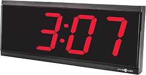 Pyramid Reloj Digital LED Rojo Extragrande de 4 Pulgadas, 4 dígitos ...