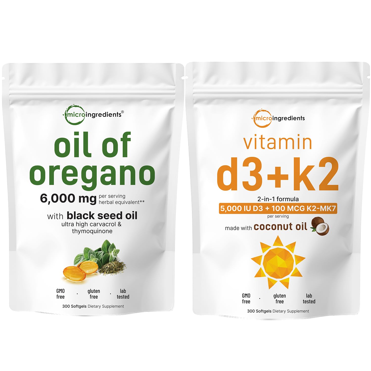 Amazon.com: Micro Ingredients Oil of Oregano Softgels 6,000mg Per ...