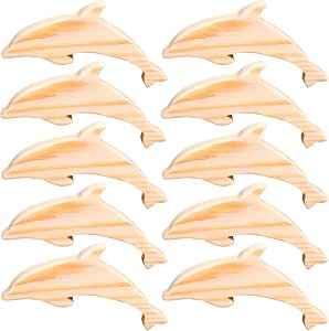 Amazon.com: 10pcs Paint Your Own Wooden Dolphin Craft Kit - Arts and ...