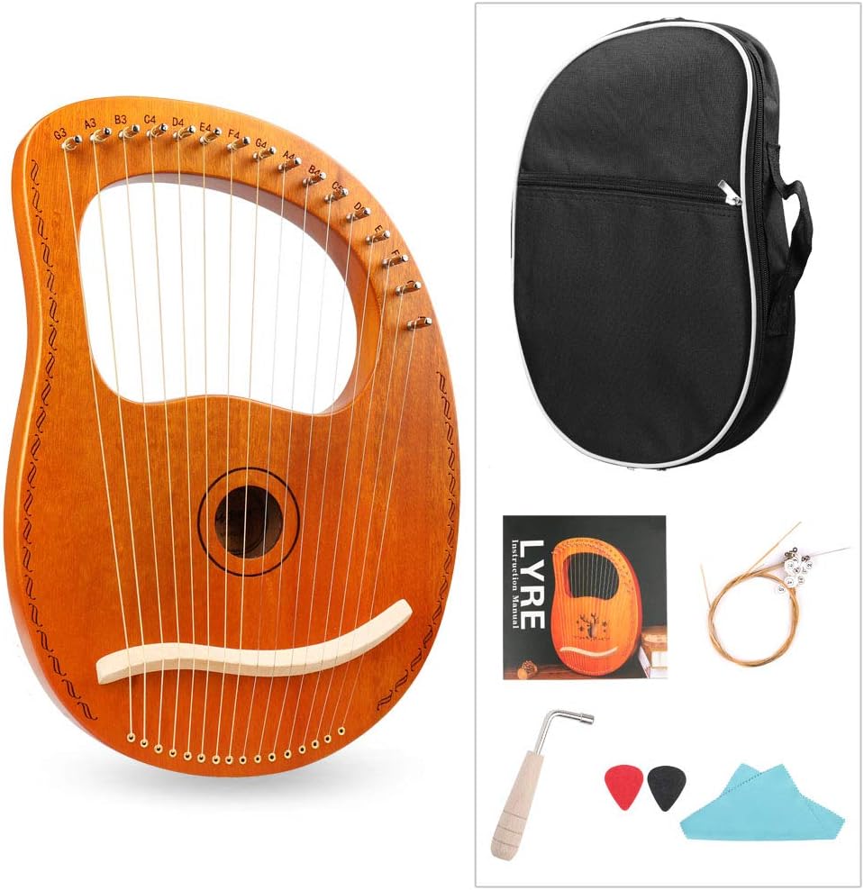 Amazon.com: Mr.Power Lyre Harp Ancient Greece Style 16 Metal Strings ...