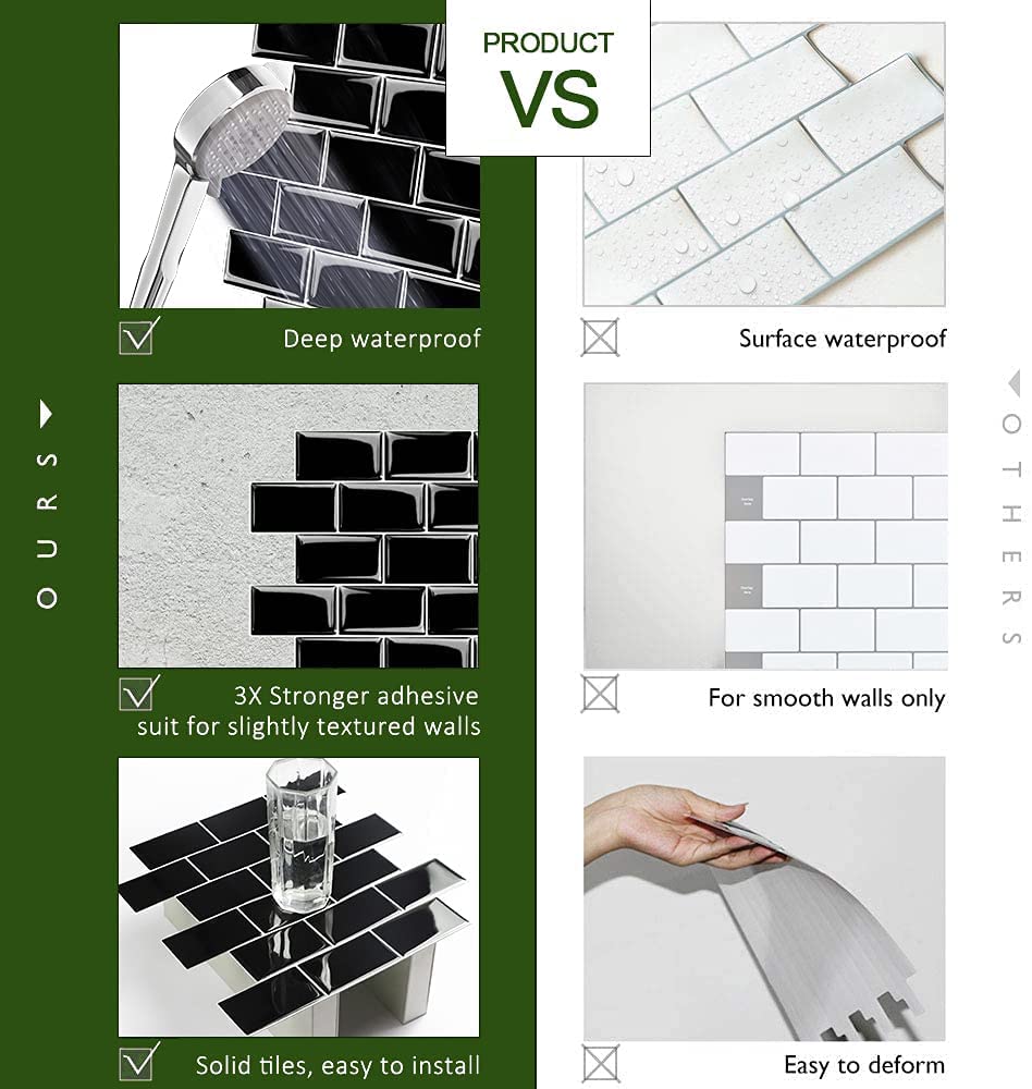 Snapklik.com : STICKGOO 5-Sheet Subway Tiles Self Adhesive Kitchen ...