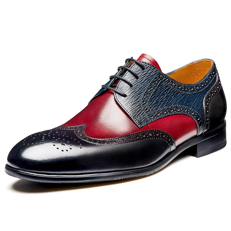 Red And Black Wingtip Shoes