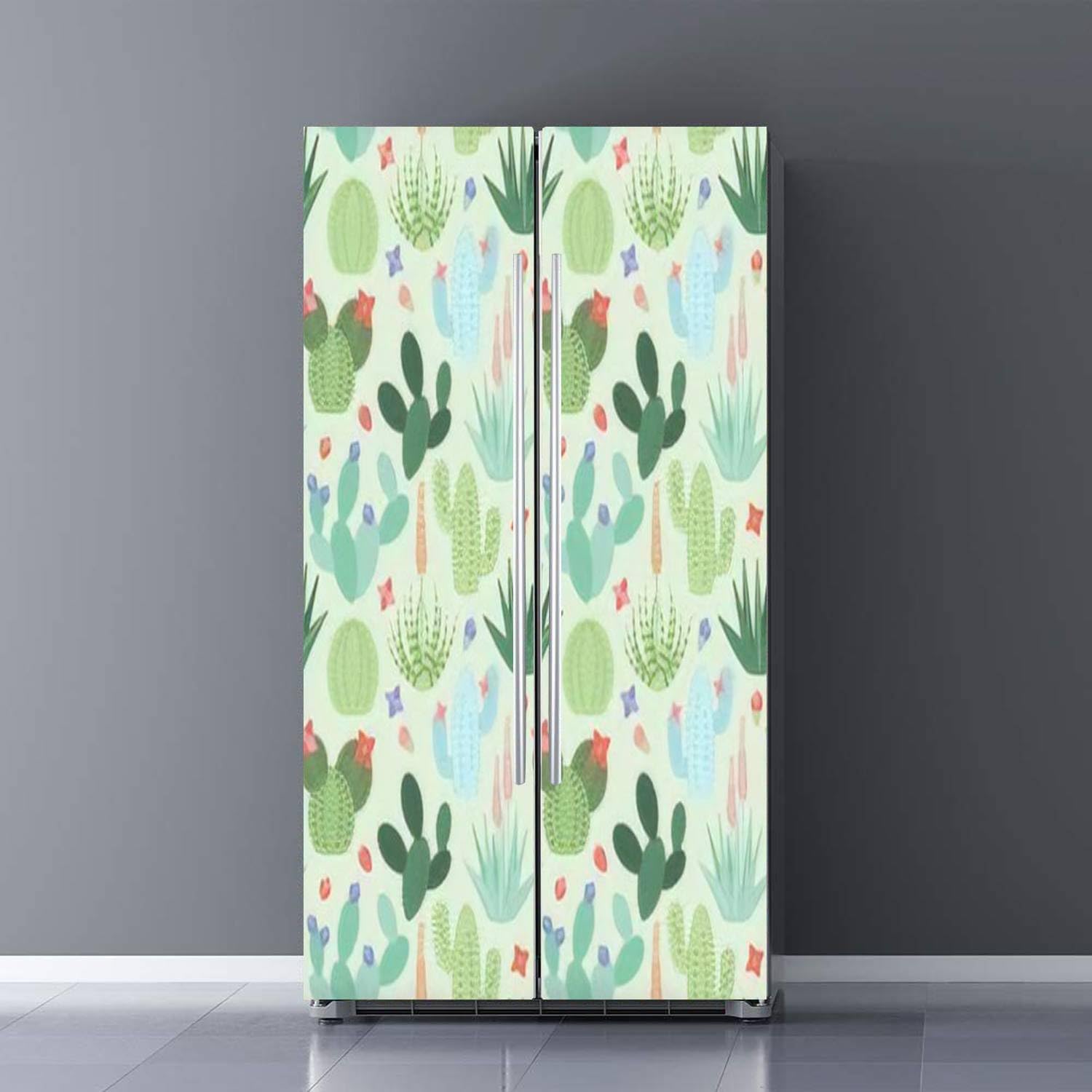 Amazon.com: Self Adhesive Vinyl Refrigerator Wrap Set Tileable Cactus ...
