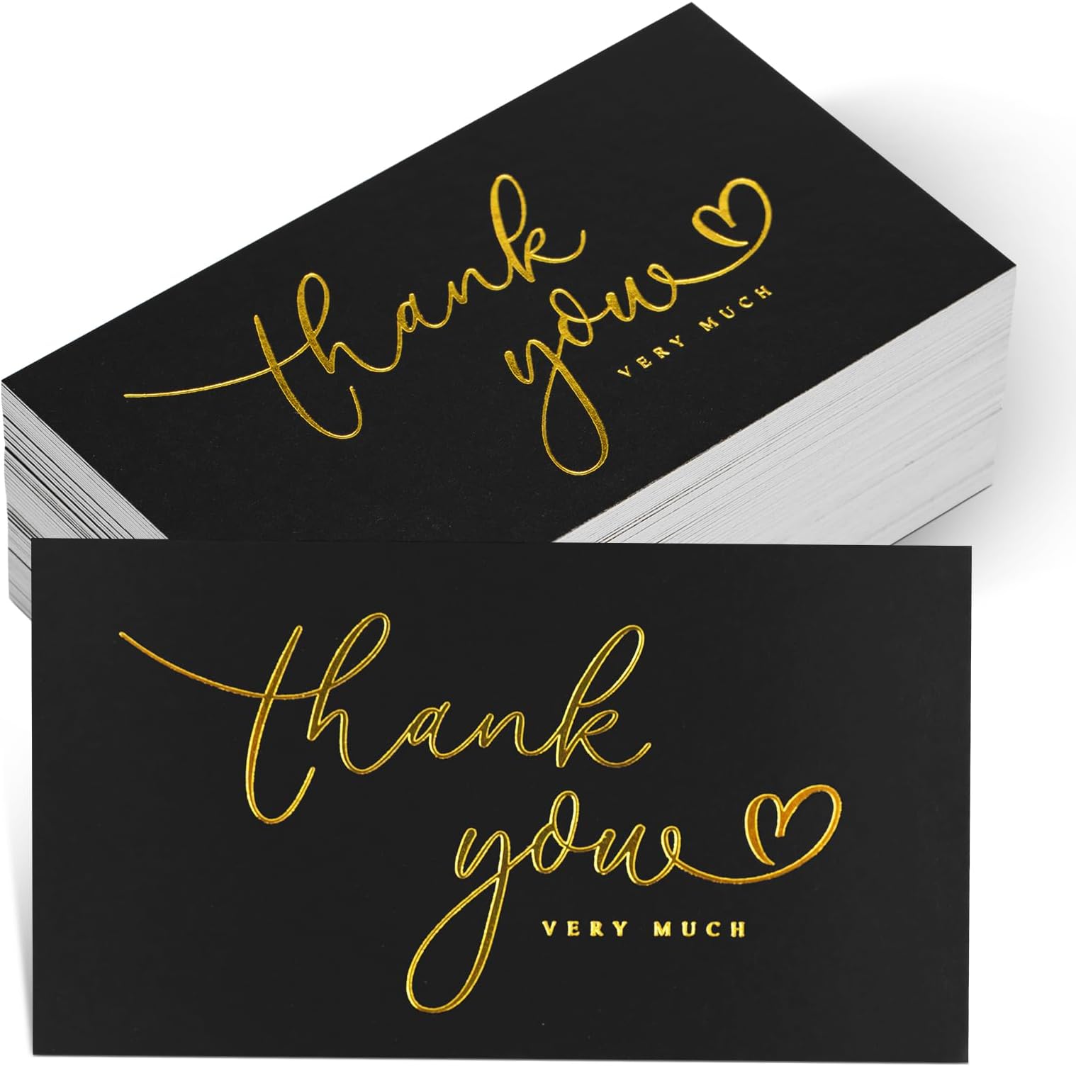 Amazon.com : Small Thank You Cards Small Business, 100PCS Metallic Gold ...