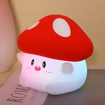 Rytinazzz Mushroom Night Light Silicone - Color Changing Lamp, USB ...