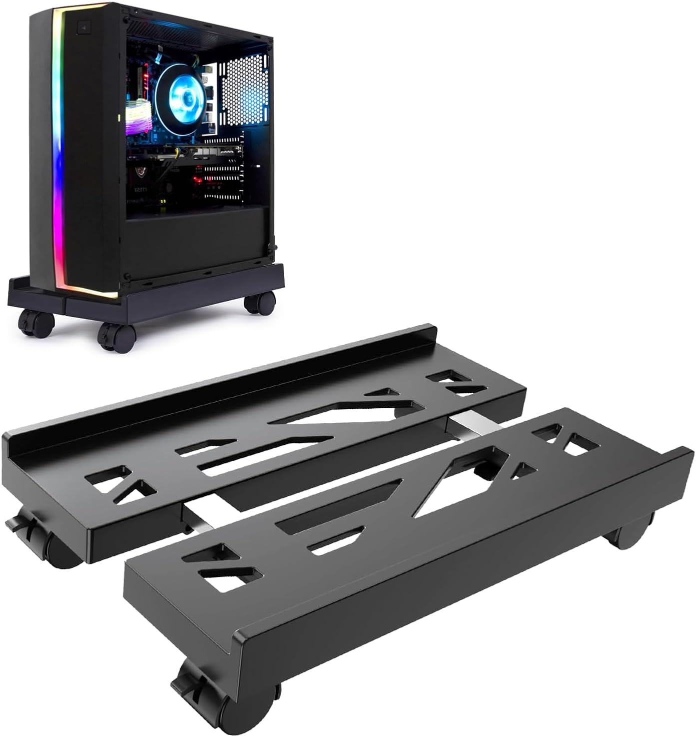 Amazon.com: Mobile CPU Stand,Adjustable Metal Computer Tower Stand for ...