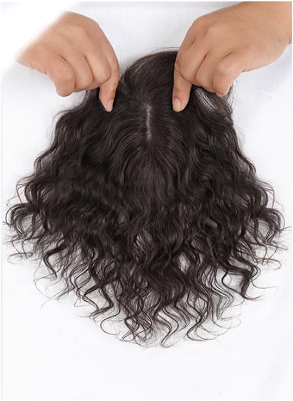 Short Curly Real Human Hair Topper Breathable Wiglets Hairpieces Clip ...