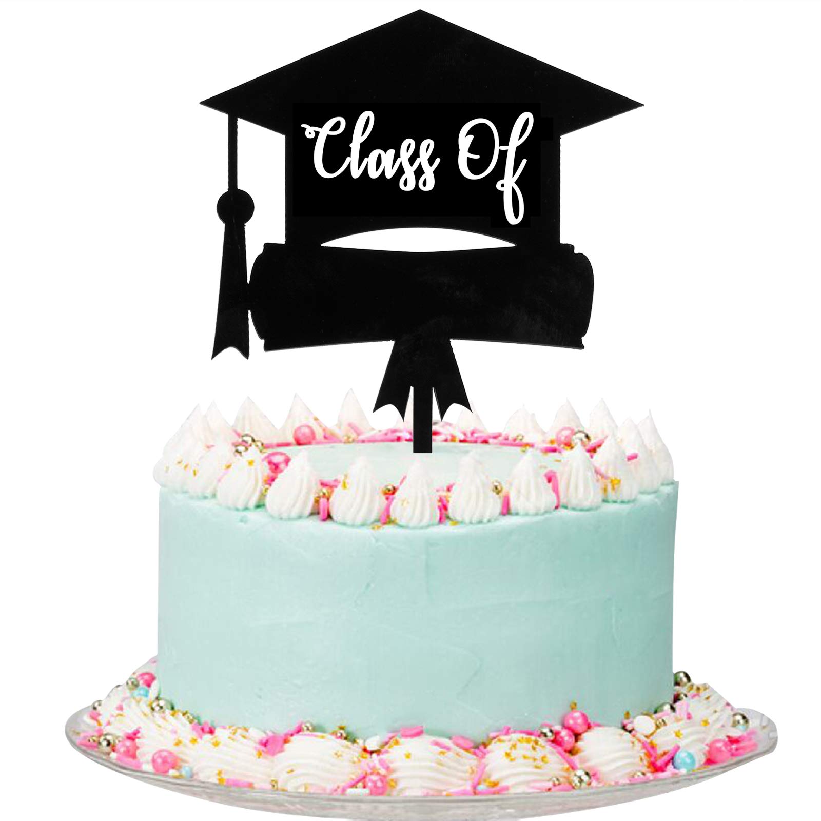 Buy Black Class of Acrylic Cake Topper, Handwriting Cake Topper, Class ...
