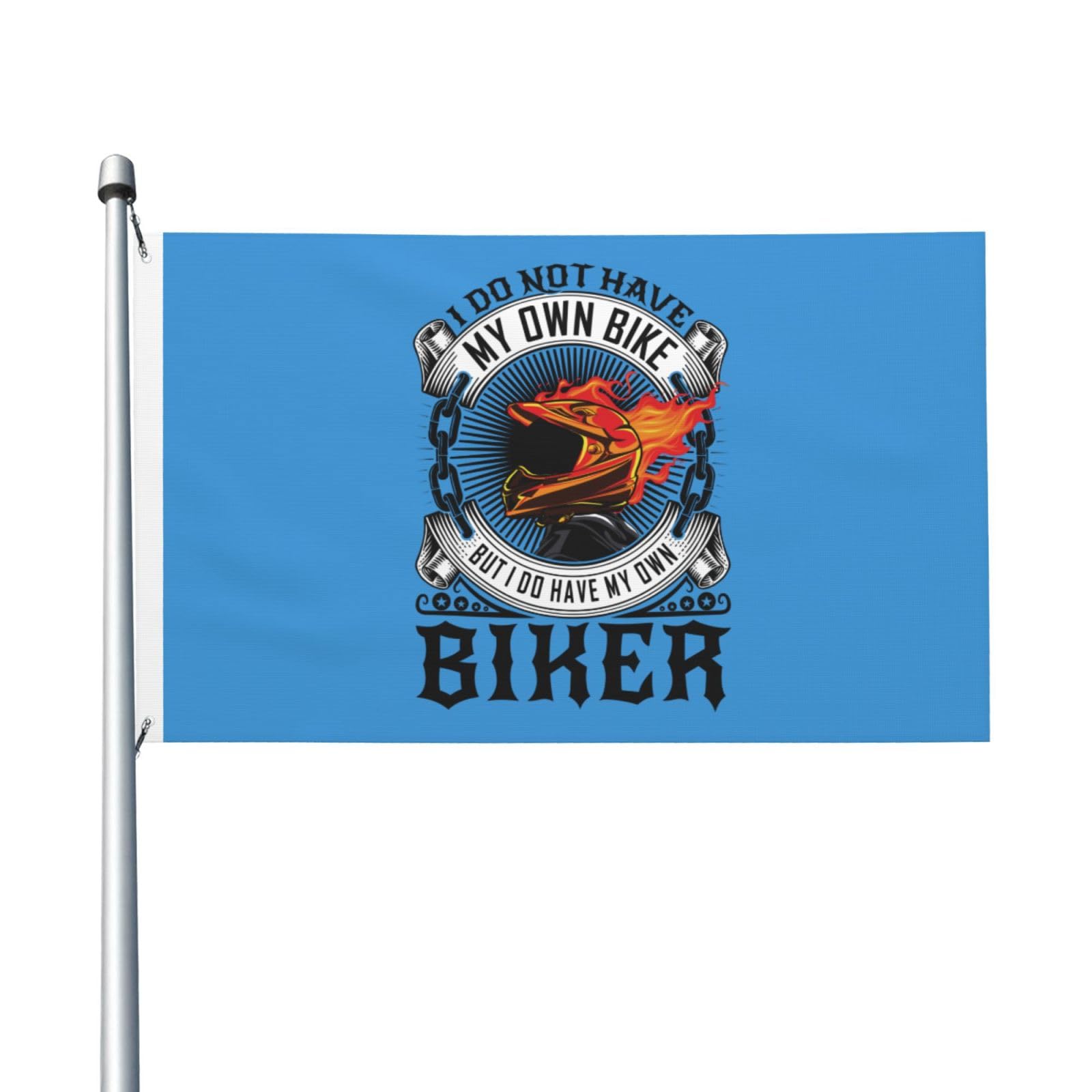 Bandera Flameante De Un Motociclista El Gobierno De Nuevo León