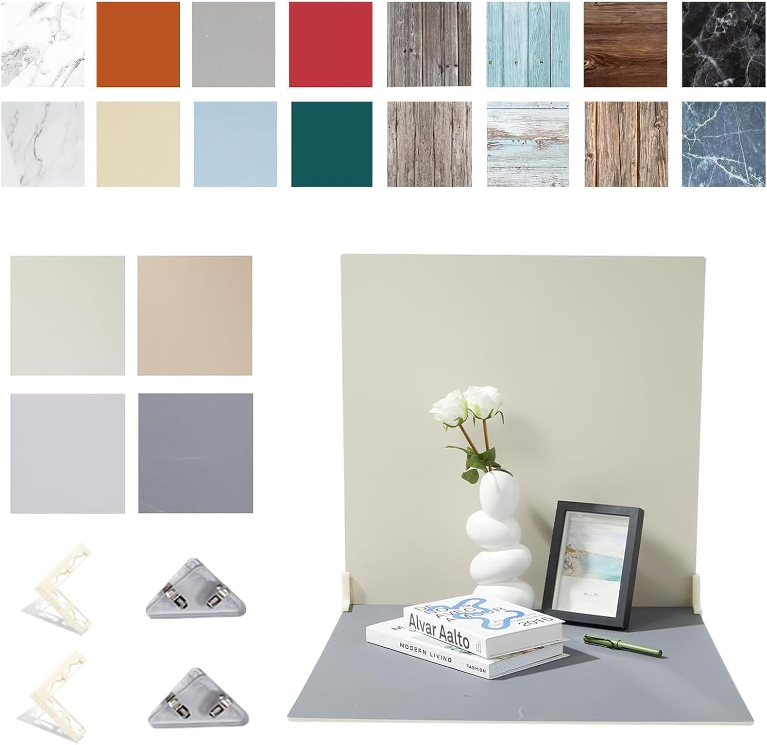Double Side 8PCS Photography Backdrop Papers and 2PCS 24x24in Photo ...