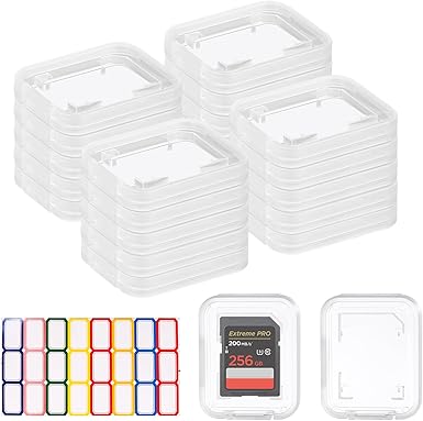 Amazon.com: ISKYBOB 20 Pcs Clear SD Card Holder, Plastic SD Card Case ...
