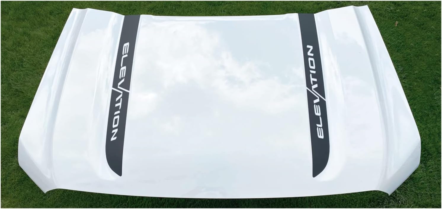 Amazon.com: GMC Sierra Matte Black Elevation Hood Decals 2019-2025 Set ...