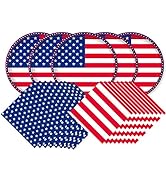 Amazon.com: American Flag Patriotic Party Supplies Disposable dinner ...