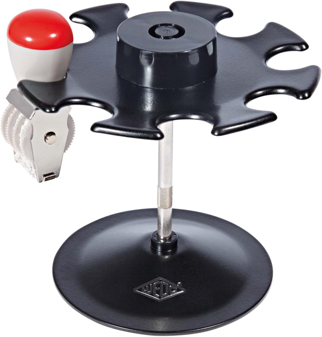 Wedo 0648 – Stamp Rack with 8 Compartments – Round Black : Amazon.co.uk ...