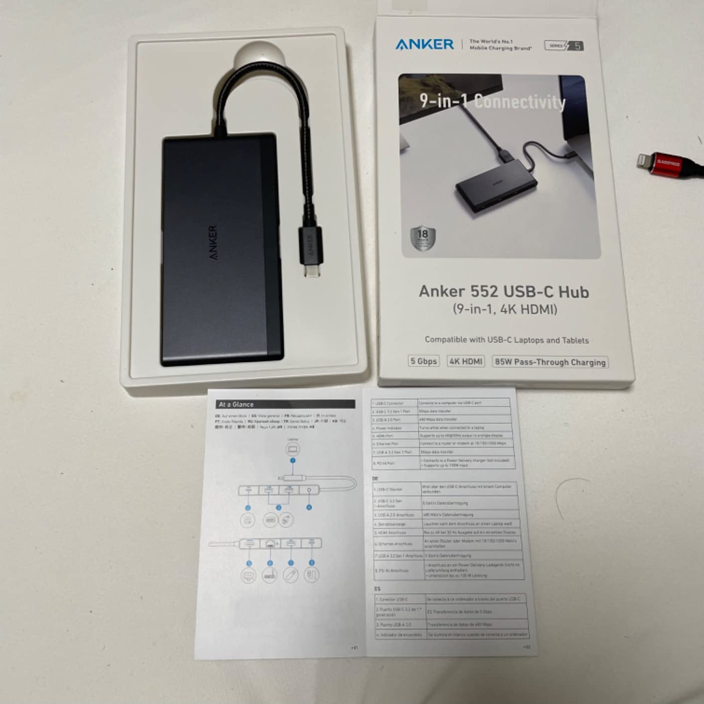 Amazon | Anker 552 USB-C ハブ (9-in-1, 4K HDMI) 100W PD対応 5Gbps 高速データ転送 ...