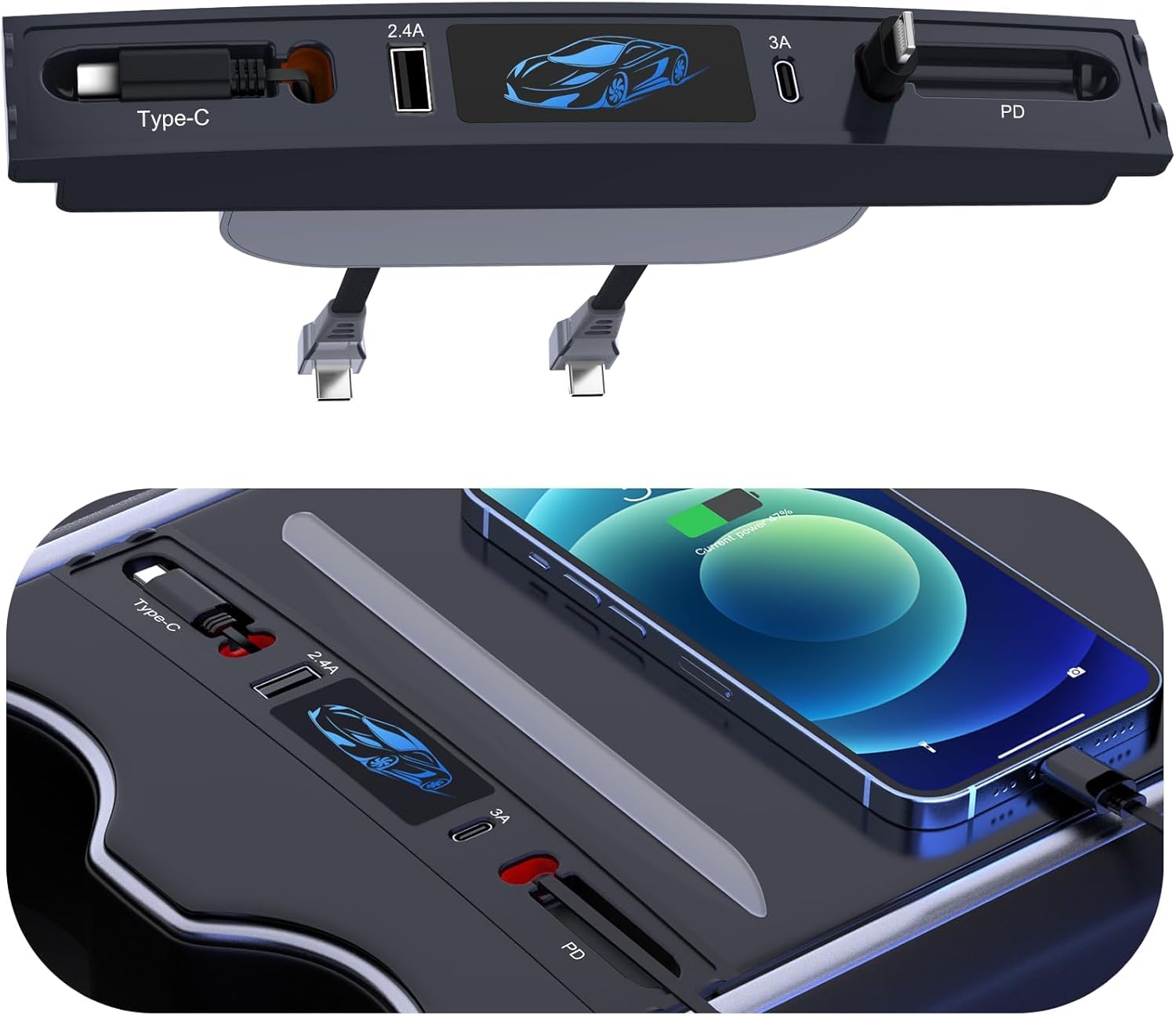 Amazon.com: USB Hub for Tesla Mode 3/Y: 27W Fast Charging Docking ...
