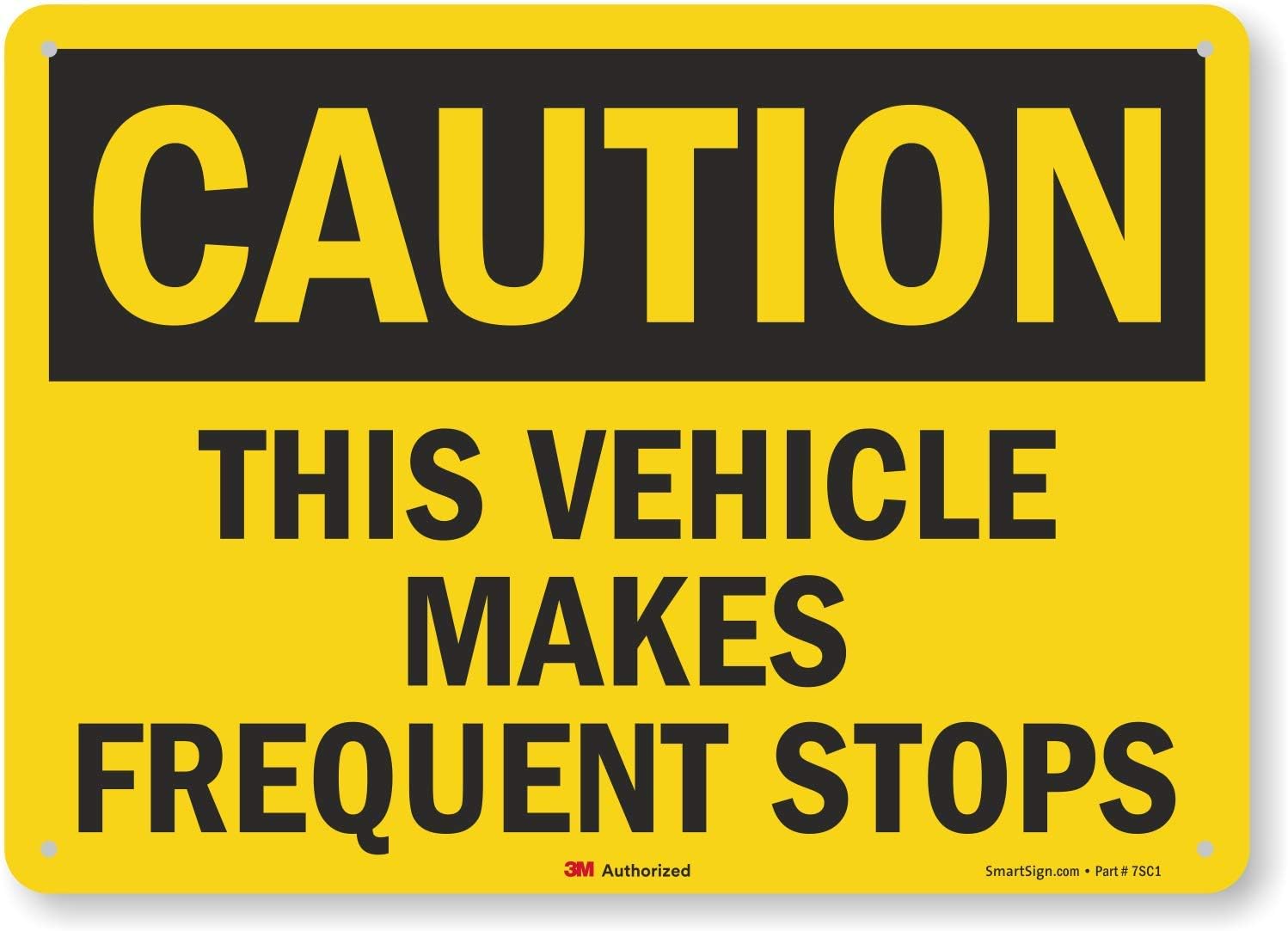 Amazon.com: Fastasticdeals Vehicles Makes Frequent Stops Caution Car ...