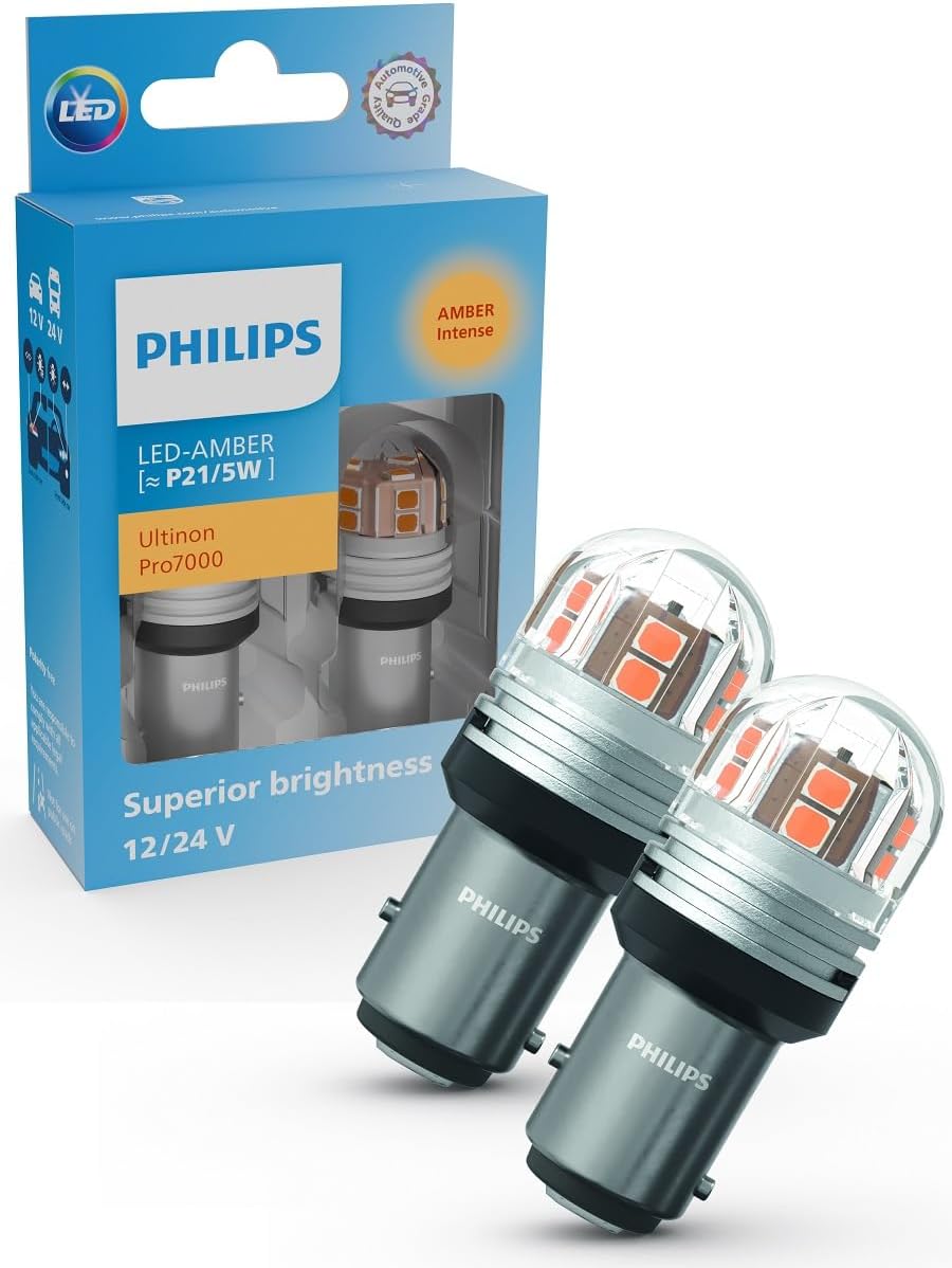 Amazon.com: Philips Ultinon Pro7000 LED Car Signal Lamp (PY21/5W Amber ...