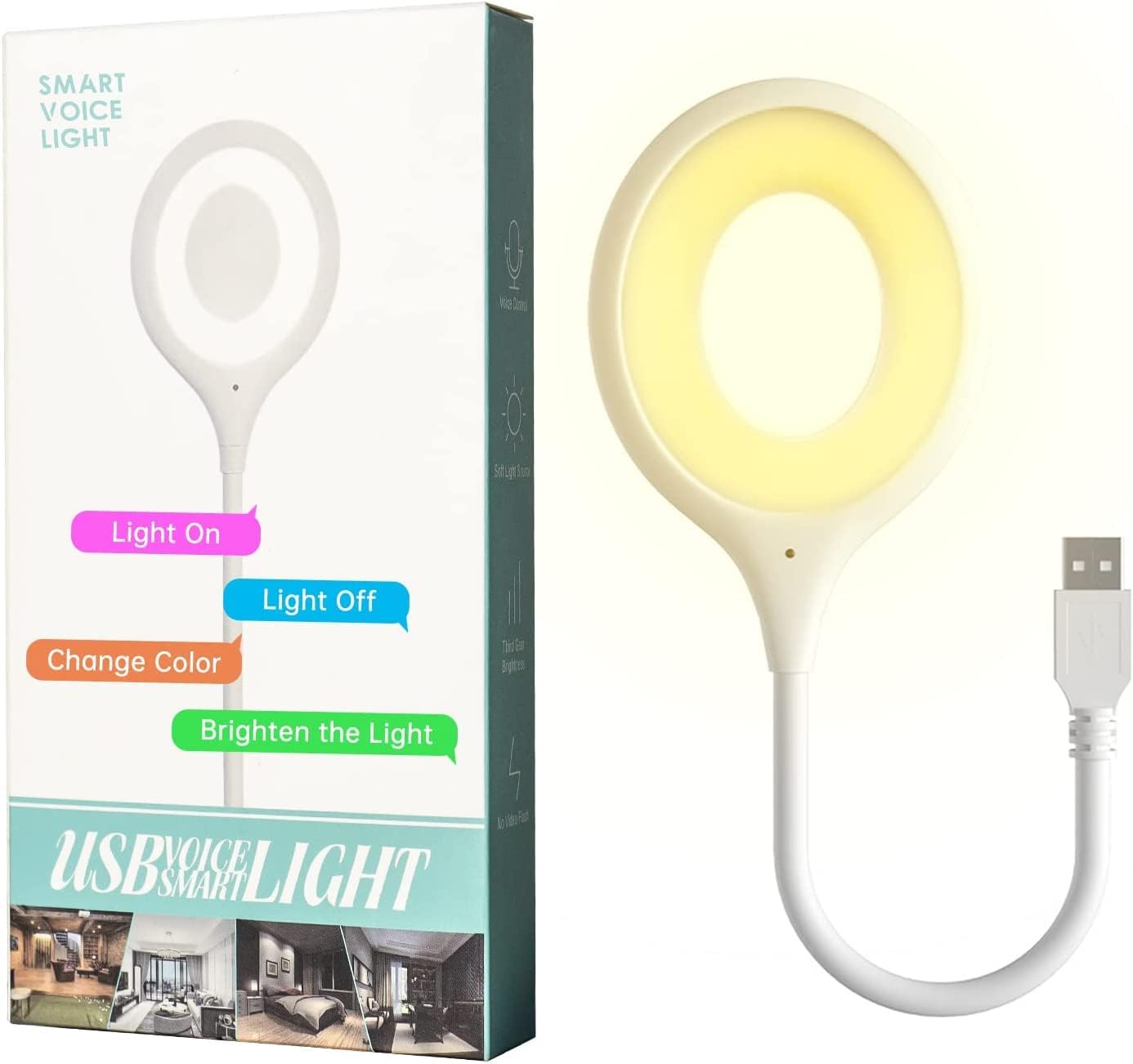 Blushinsta Silicone Voice Control USB Light for Laptop,Sound Activated ...