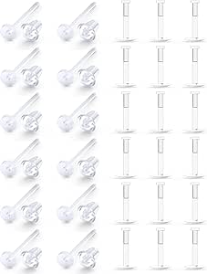 Amazon.com: Ftovosyo Invisible Plastic Earring Posts Clear Ear Hole ...