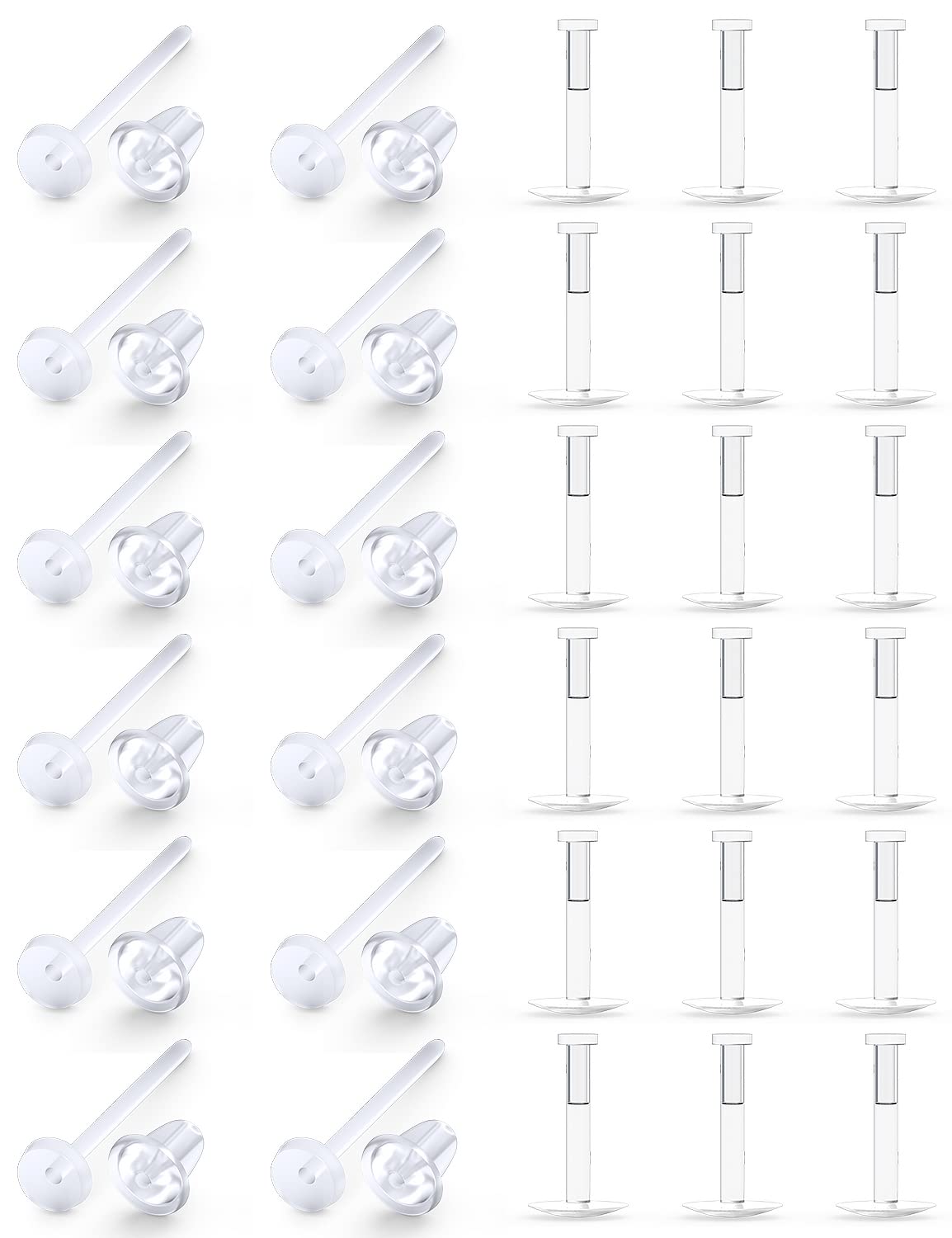 Amazon.com: Ftovosyo Invisible Plastic Earring Posts Clear Ear Hole ...