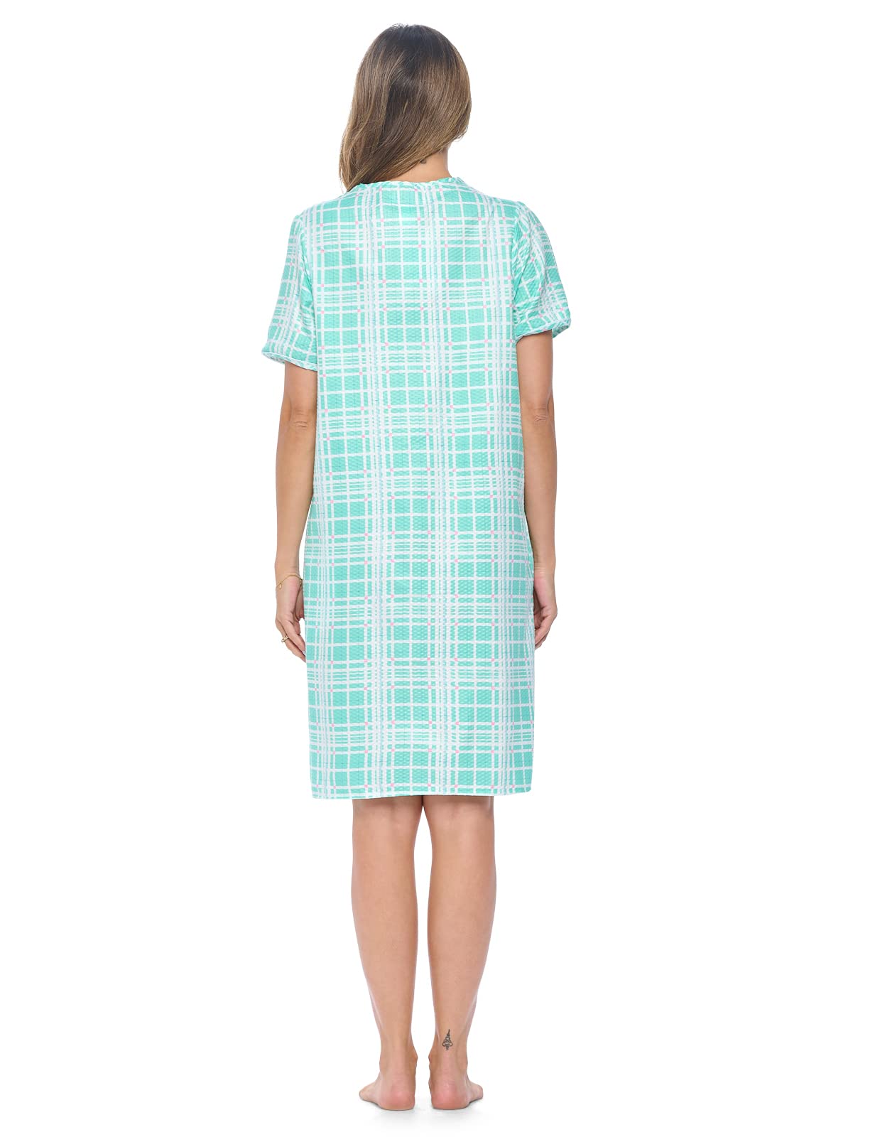 Snapklik.com : Casual Nights Womens Snap - Front House Dress Short ...