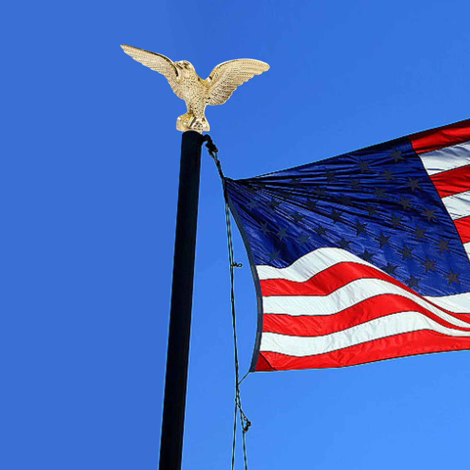 Snapklik.com : Flagpole Eagle Head Decor Flag Pole Parts Yard Flag Head ...