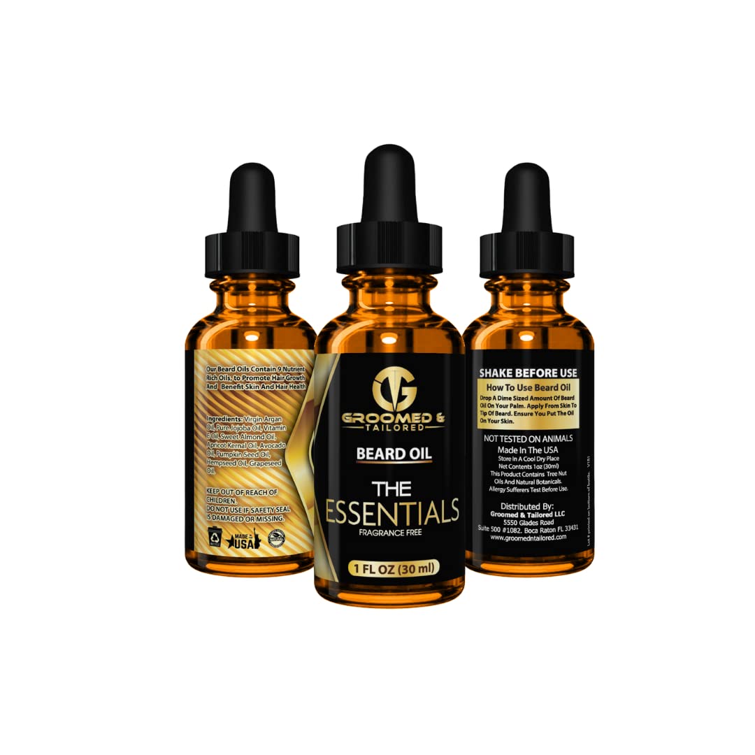 Amazon.com : Groomed & Tailored Essential Beard Oil for Men - Premium ...
