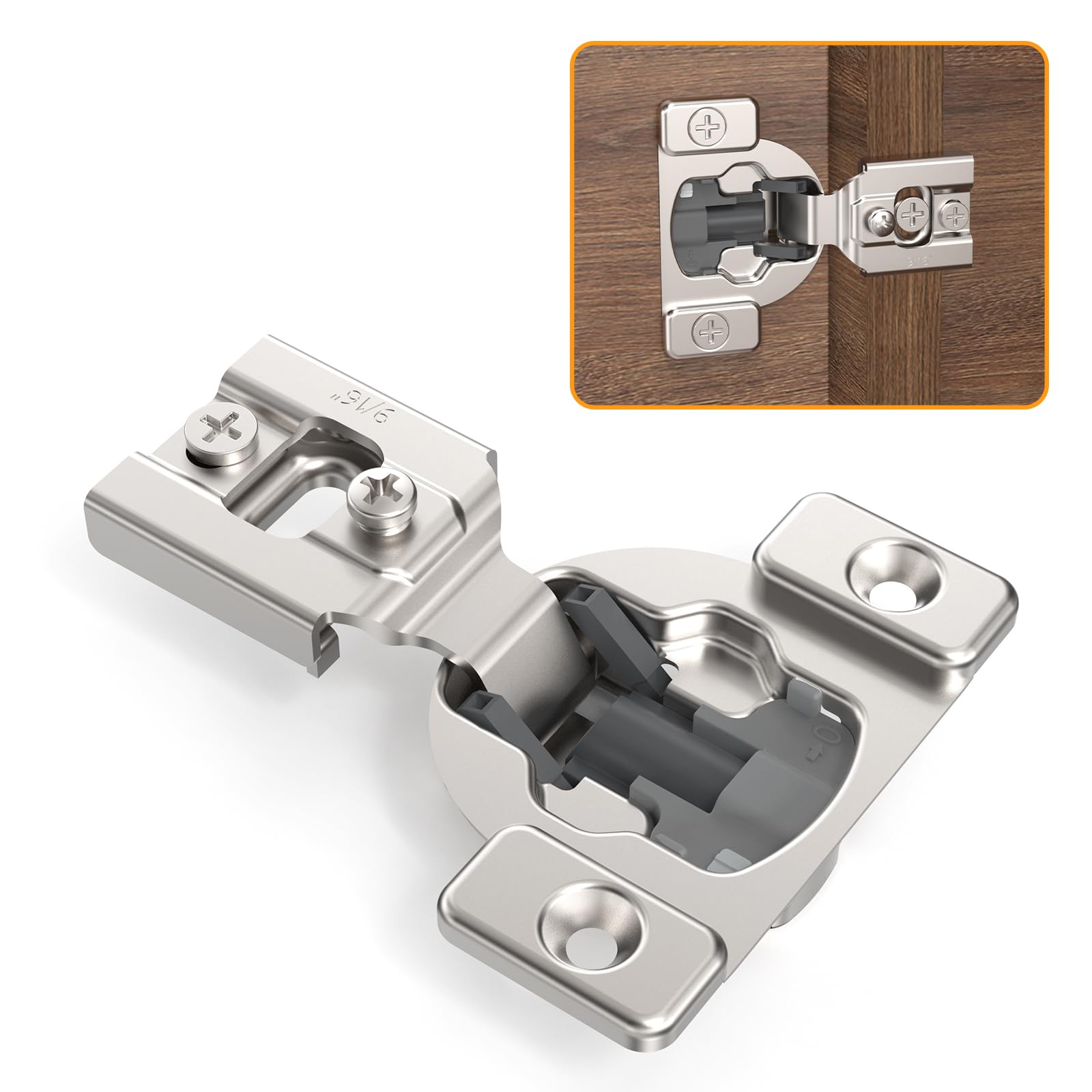 Chibery 20 Pack 9/16" Overlay 4D Concealed Hinges for Face Frame Door ...