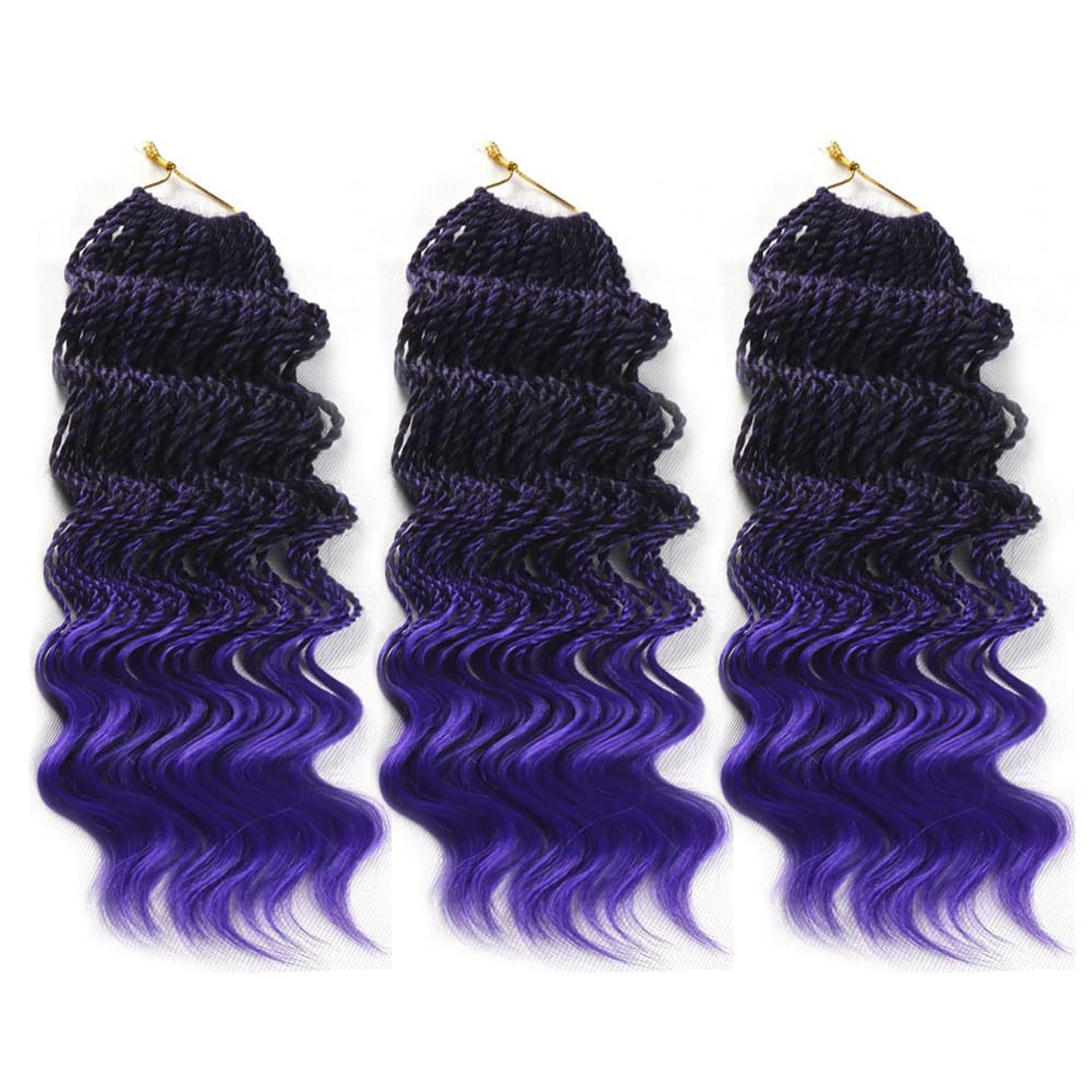 Amazon.com : TIHQIEX 14inch Senegalese Twist Crochet Hair Braids Wavy ...
