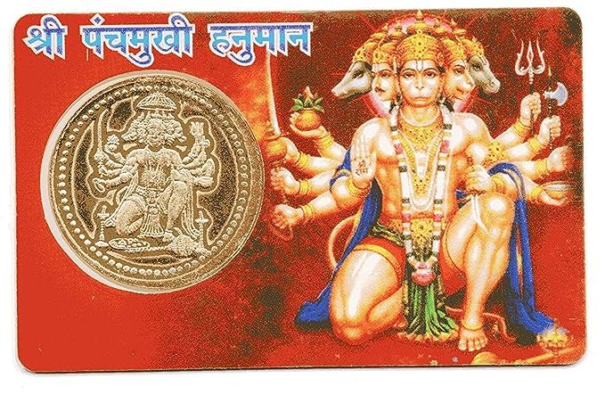 HOUSEOFASTRO Religious Gold Plated Shree Panchmukhi Hanuman Vahan ...