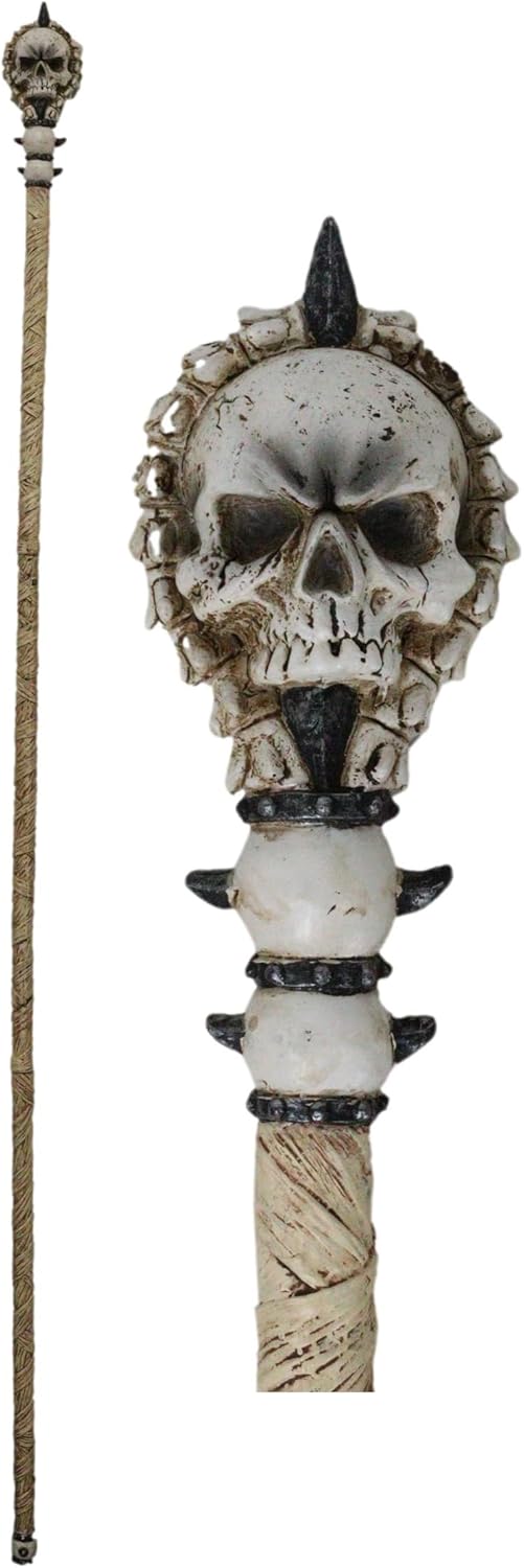 Amazon.com: Ebros Gift Gothic Spinal Bone Vertebrae Spiked Skull ...
