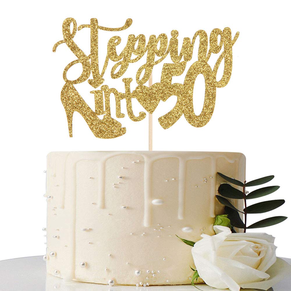 Buy Gold Glitter Stepping Into 50 Cake Topper 50th Birthday Cake Topper 50th Birthday Party buy-gold-glitter-stepping-into-50-cake-topper-50th-birthday-cake-topper-50th-birthday-party