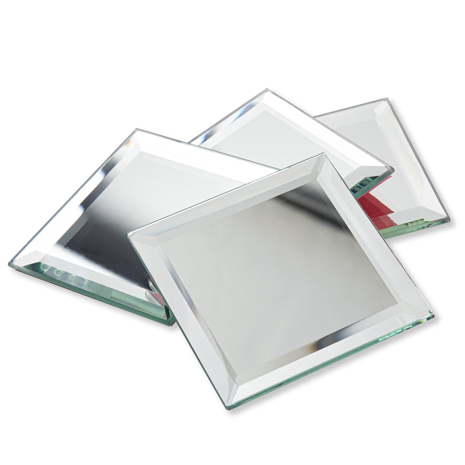 Diflart Peel and Stick Beveled Mirror Backsplash Tile, Silver, 3 x 3 ...