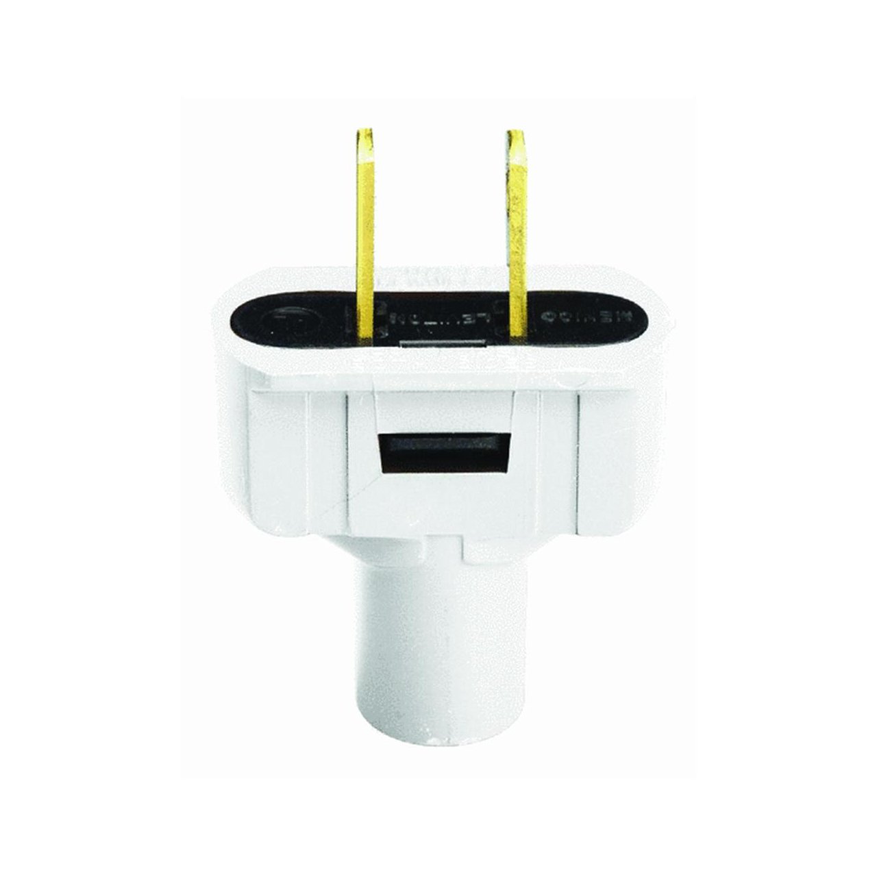 Leviton 48643-W Non-Polarized Short Flat Electrical Plug, 125 V, 15 A ...