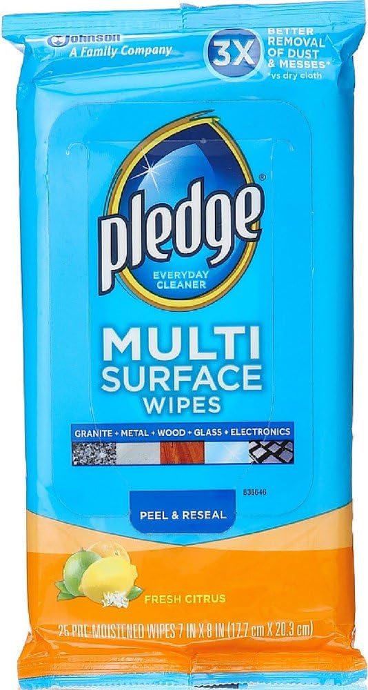 Amazon.com: Pledge Multisurface Wipes, Fresh Citrus, 25 Wipes Per Pack ...
