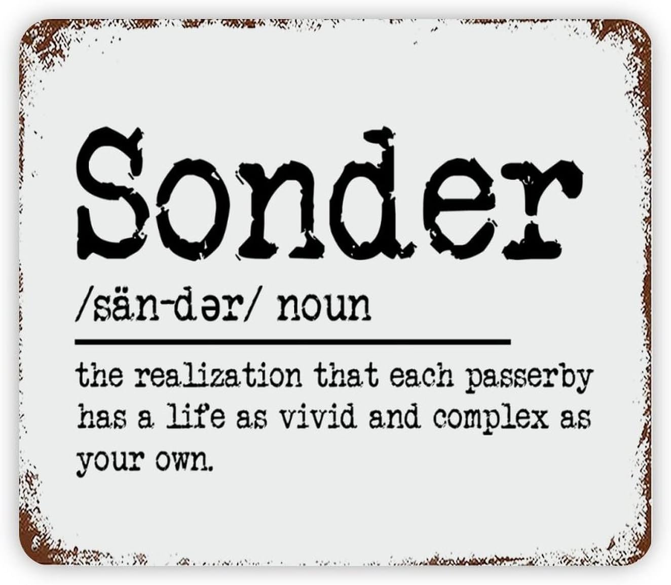 Amazon.com: ENEDNATE Inspirational Quote Metal Sign Sonder Definition ...