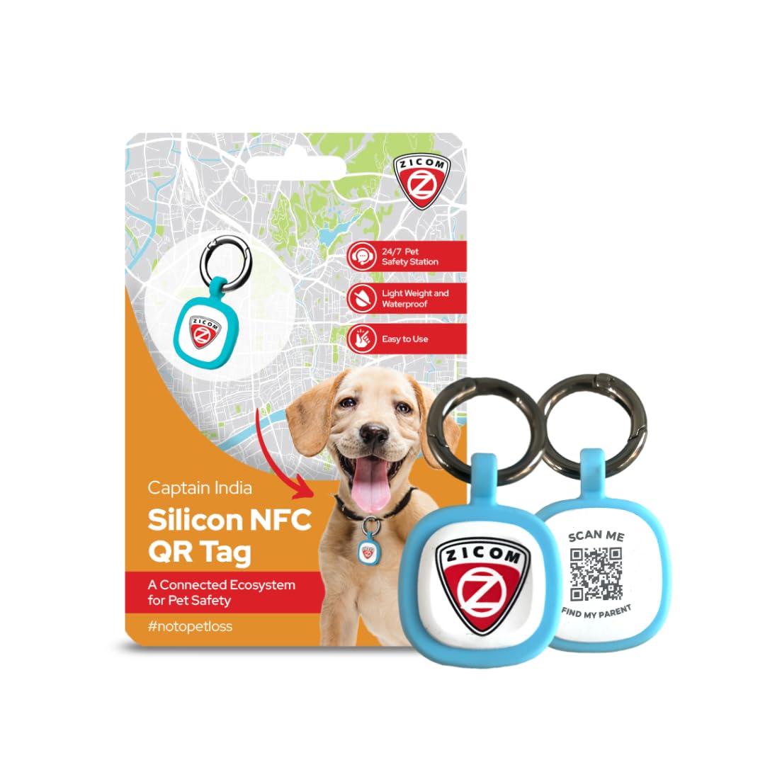 Keep Your Pet Safe with Captain India Happiness Silicon NFC QR Tag for ...