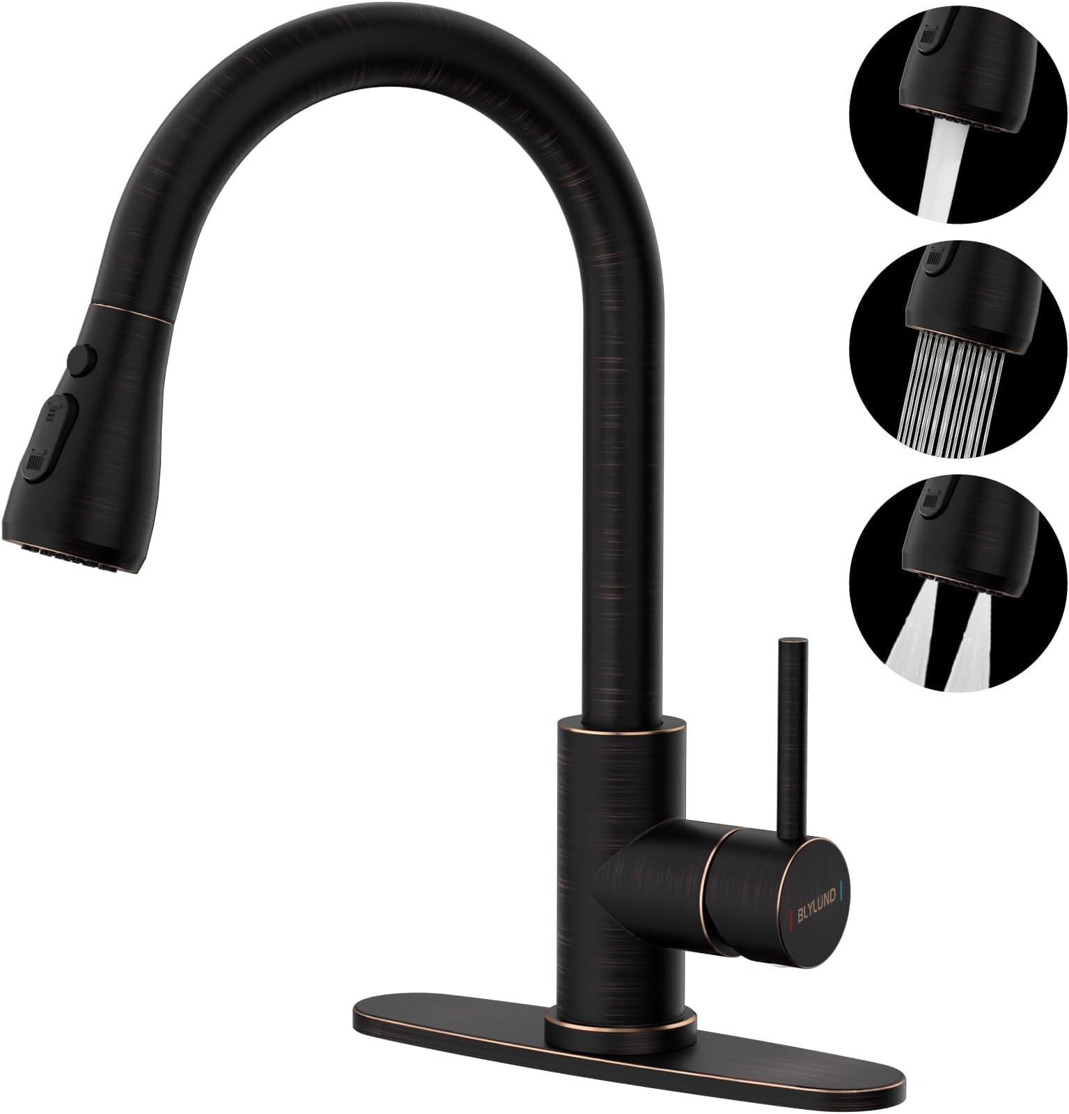BLYLUND Kitchen Faucets with Soap Dispenser, Kitchen Faucet with Pull ...